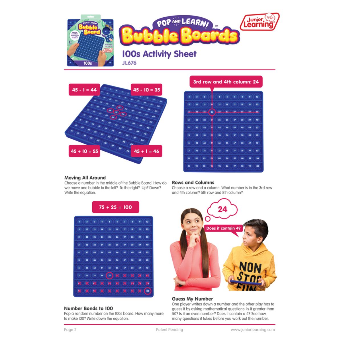 Pop and Learn Bubble Board 1-100