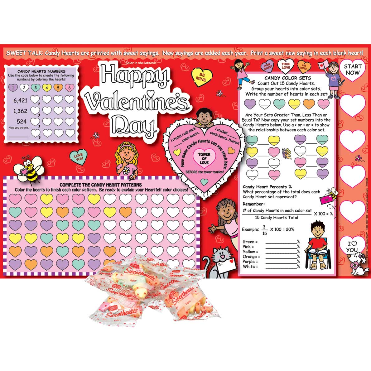 Valentine's Day Activity Candy Mats - Intermediate