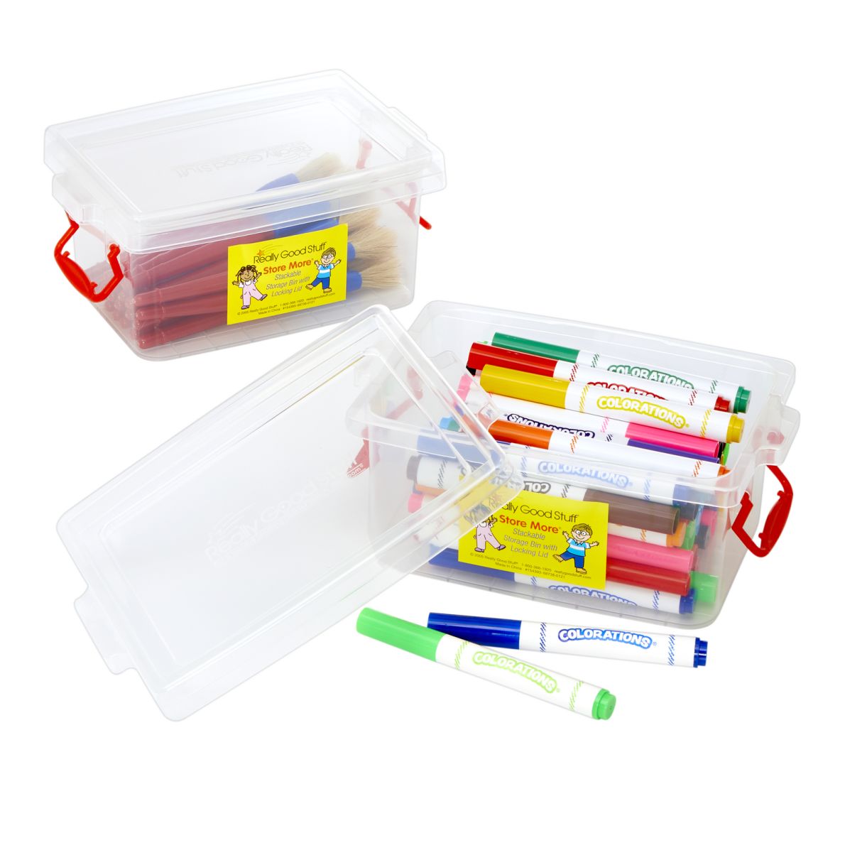 Really Good Stuff® Stackable Storage Tubs With Locking Lid- Small - 5 ...