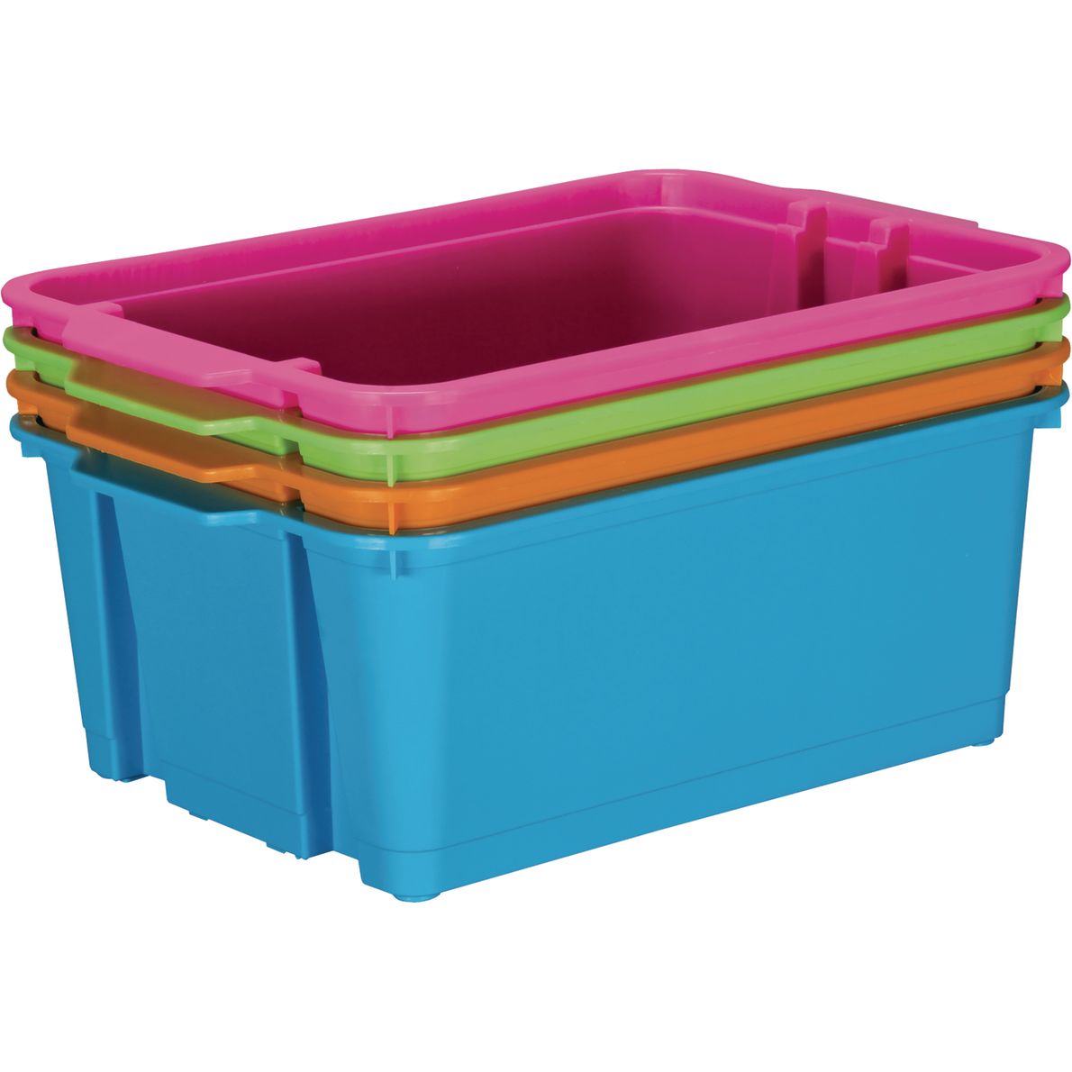 Classroom Stacking Bins - Neon - Set of 4