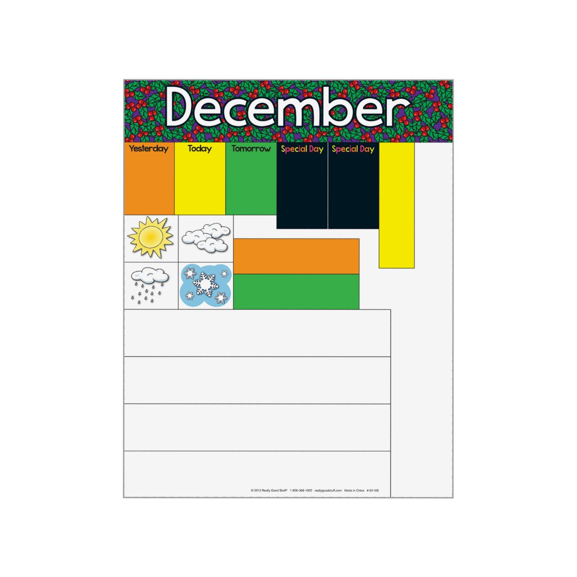 Really Good Stuff® All About Today Pocket Chart™ - 1 pocket chart and cards