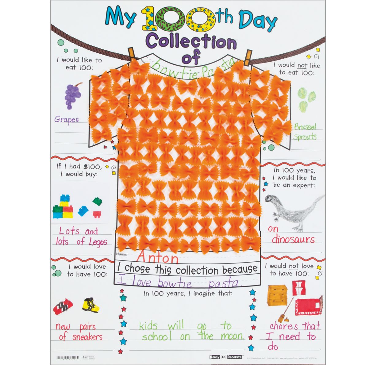 Really Good Stuff® My 100th Day Collection Ready-To-Decorate® Poster Tee