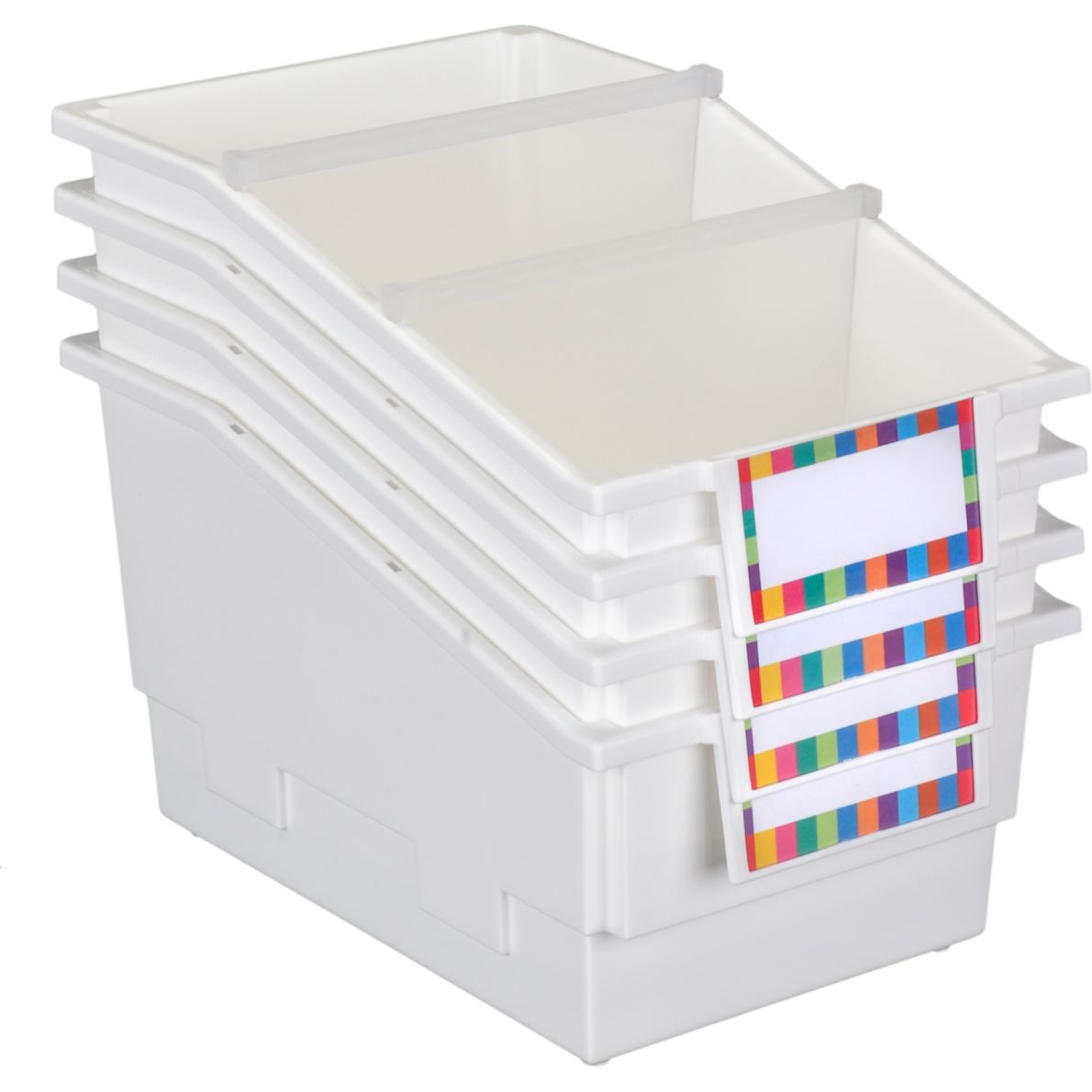 4-Pack Single-Color Chapter Book Library Bins™ With Dividers