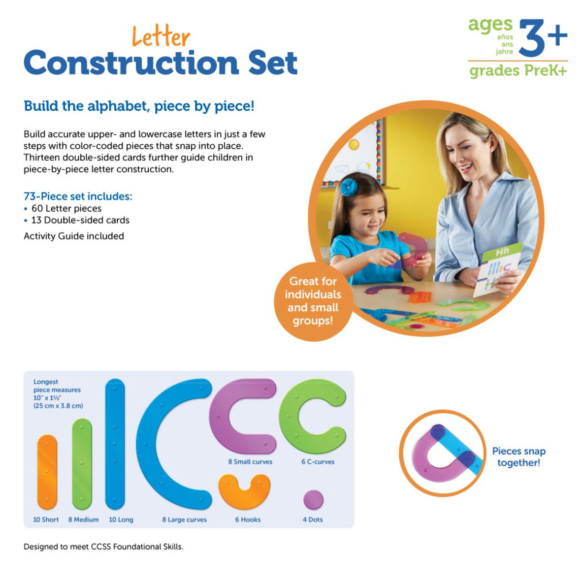 Letter Construction Activity Set – 73 Pieces