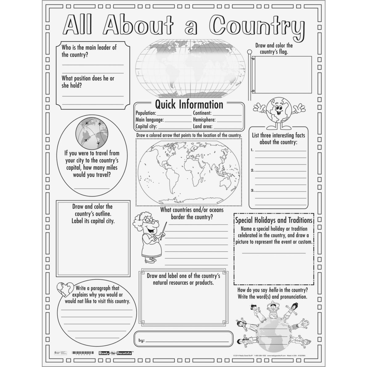 Ready-To-Decorate® All About A Country Posters