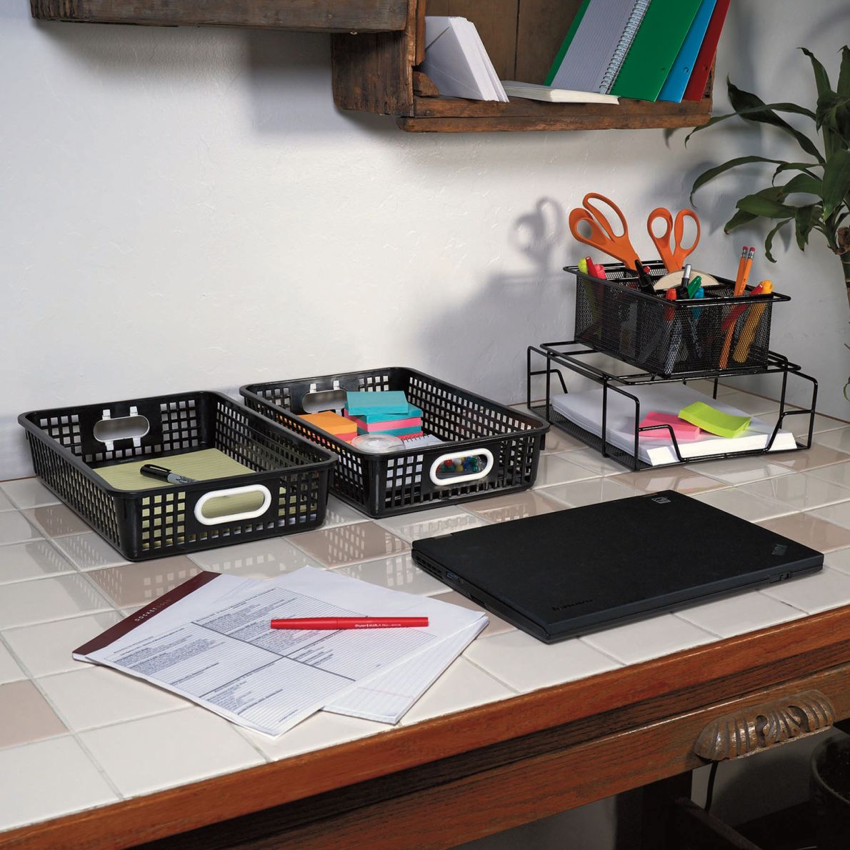 Classroom Paper Baskets - Black - 4 baskets