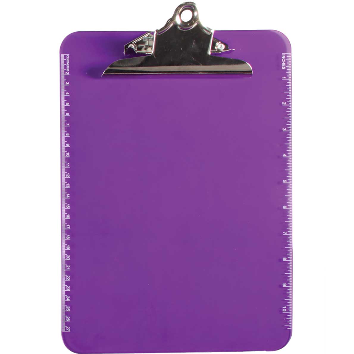 Translucent Plastic Clipboard With Spring Clip - Violet