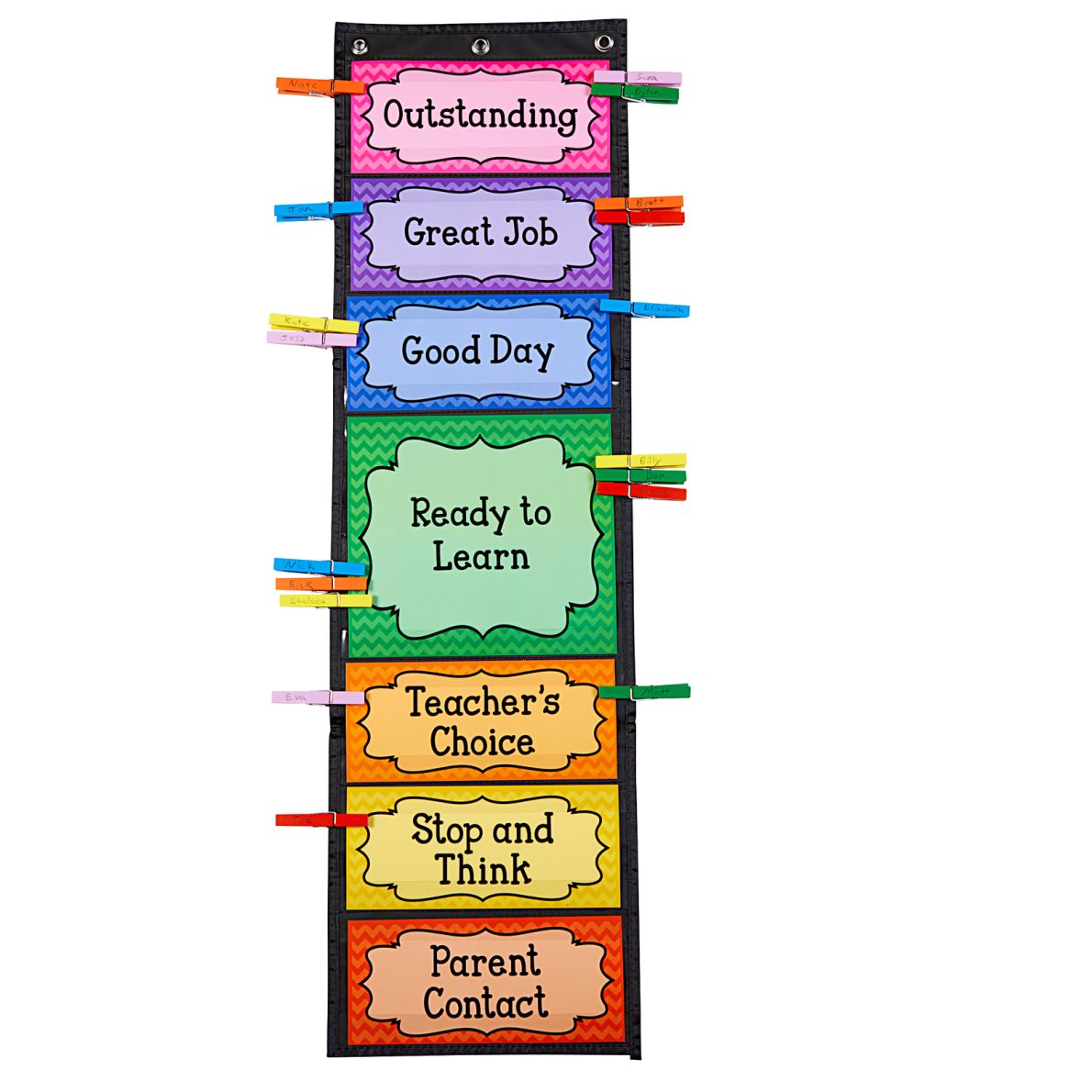 Classroom Management Rainbow Clothespins - 6 Colors