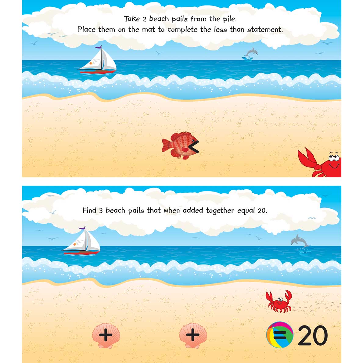 Primary Math Skills Beach-Themed Activity
