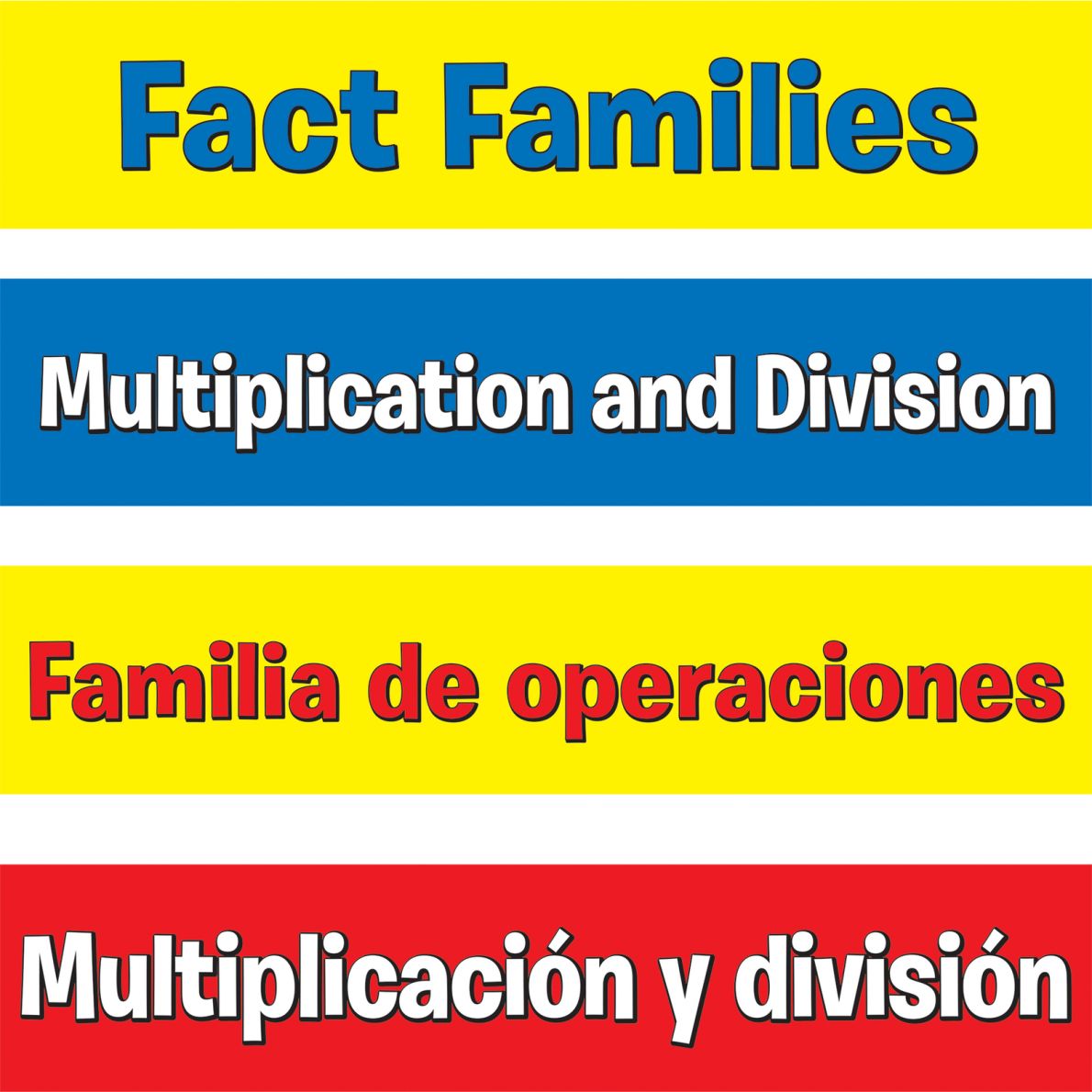 Really Good Stuff® Multiplication And Division Fact Families Pocket ...