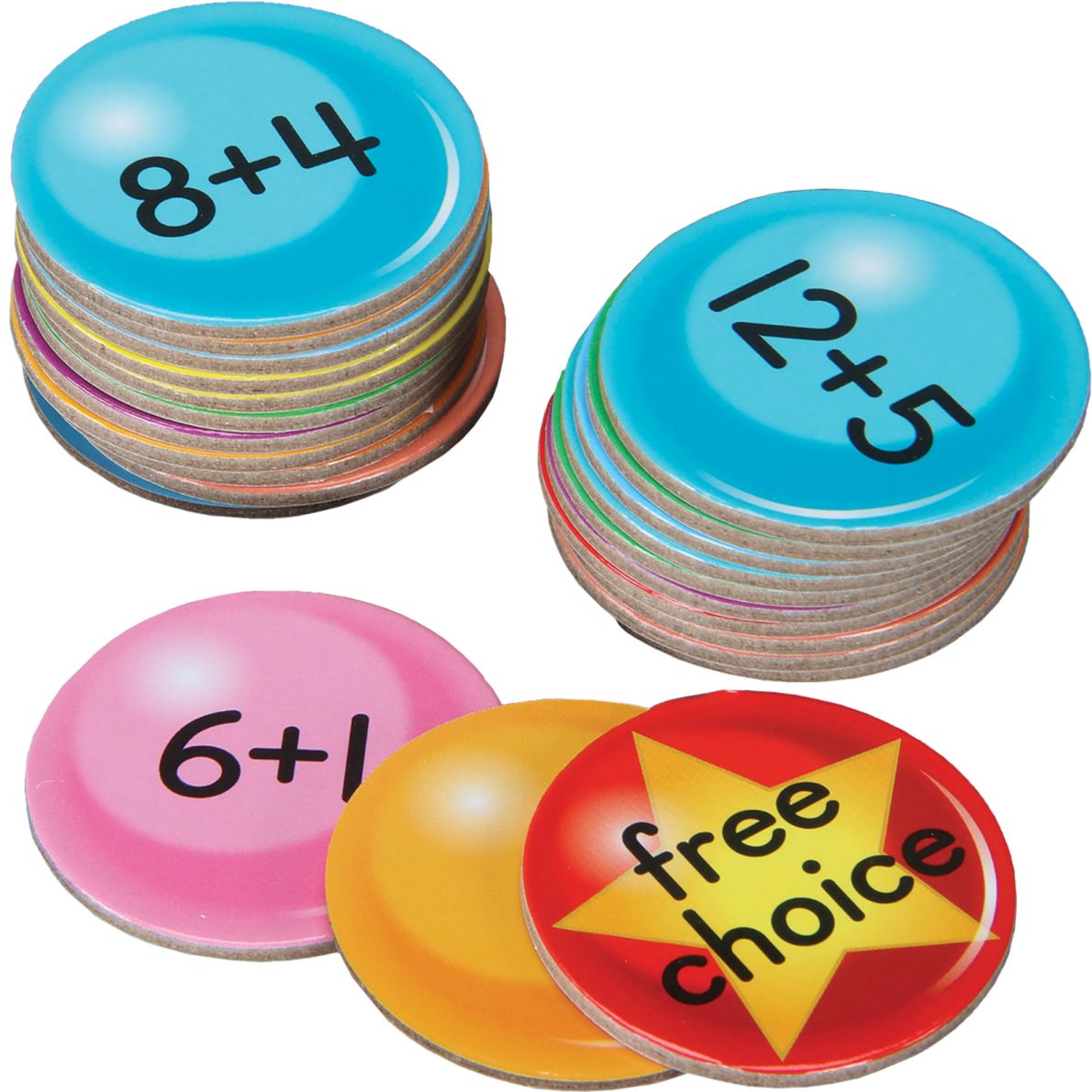 Addition And Subtraction Through 20 Gumball Facts Game - 4 mats, 80 chips
