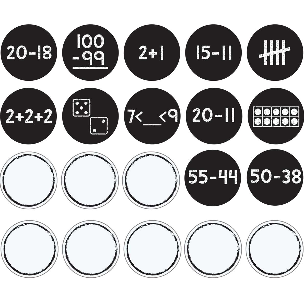 EZ Stick™ Math Problems Clock Numbers - Primary