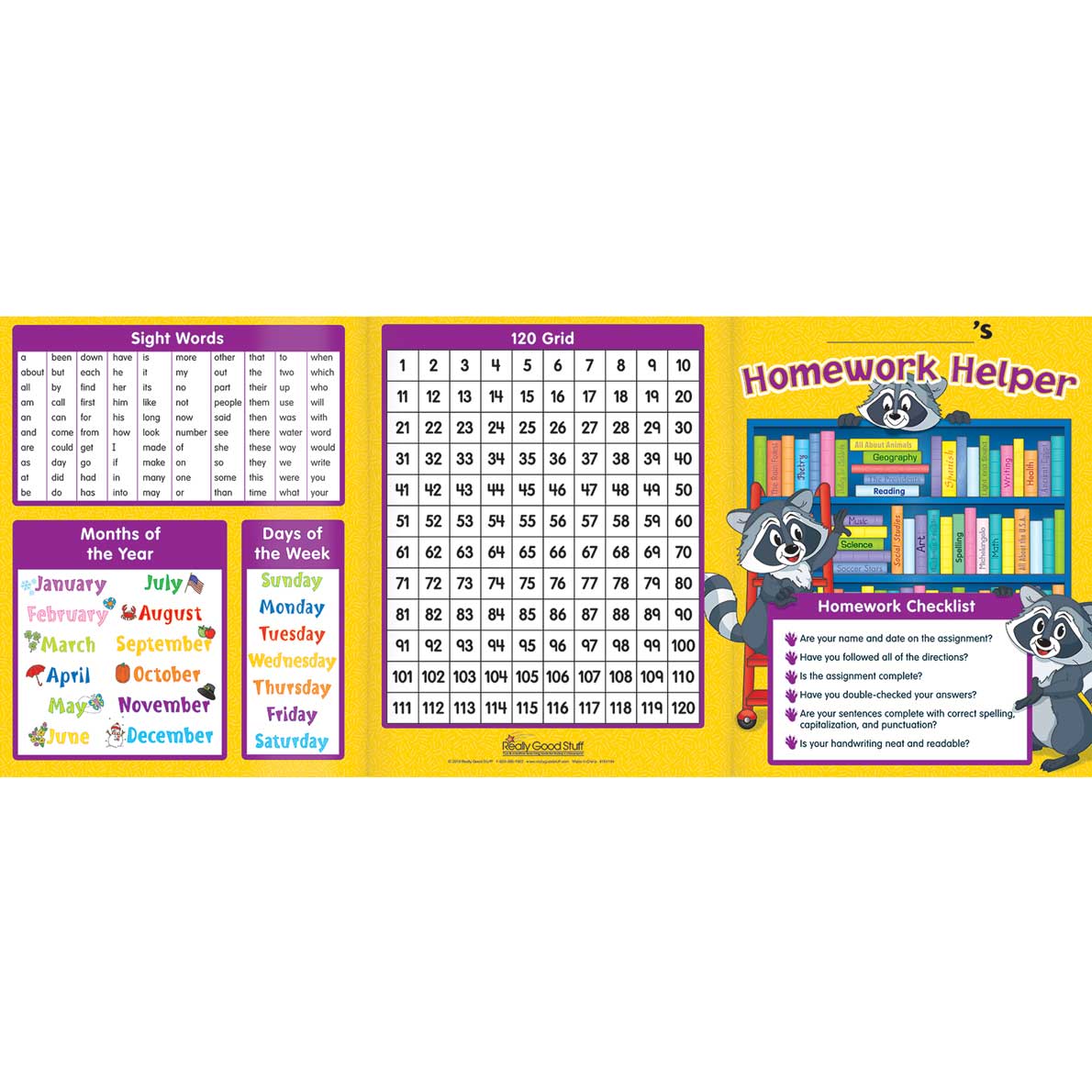 Homework Helper Tri-Fold 3-Pocket Folders - Primary