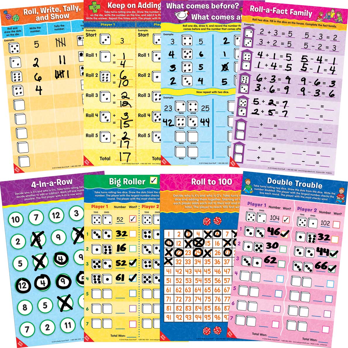 Math Mats Dice Games Complete Set
