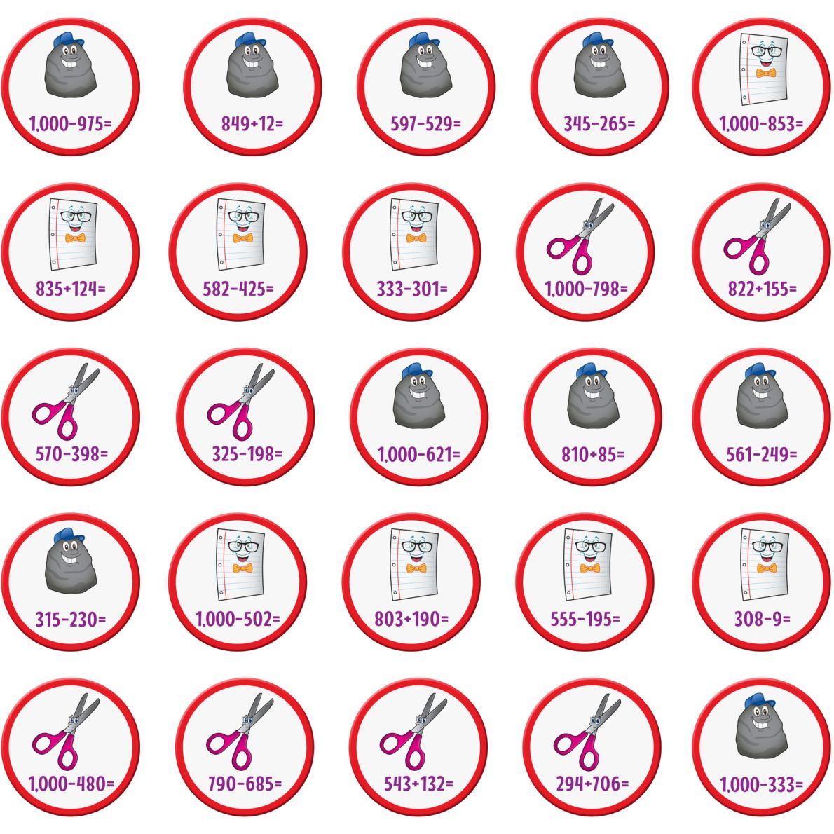 Really Good Stuff® Rock, Paper, Scissors Math Game - Addition And ...