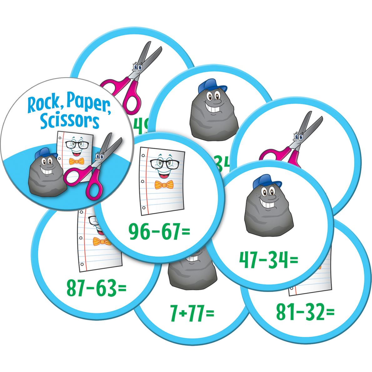 Really Good Stuff® Rock, Paper, Scissors Math Game - Addition And ...