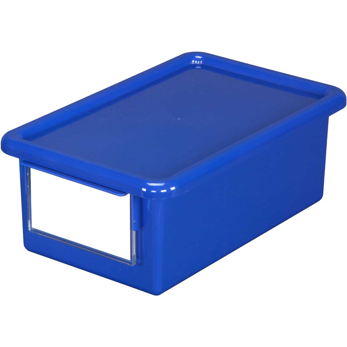 Medium Easy-Label Bins With Lids, 4-Pack, Primary