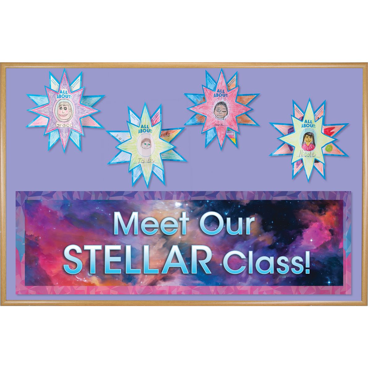Ready-To-Decorate® Galaxy-Themed 3-D Bulletin Board Kit - 1 banner, 24 ...