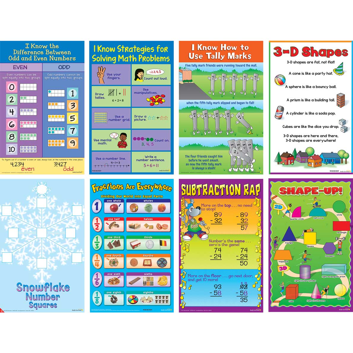 Space-Saver Poster Pack - Primary Math