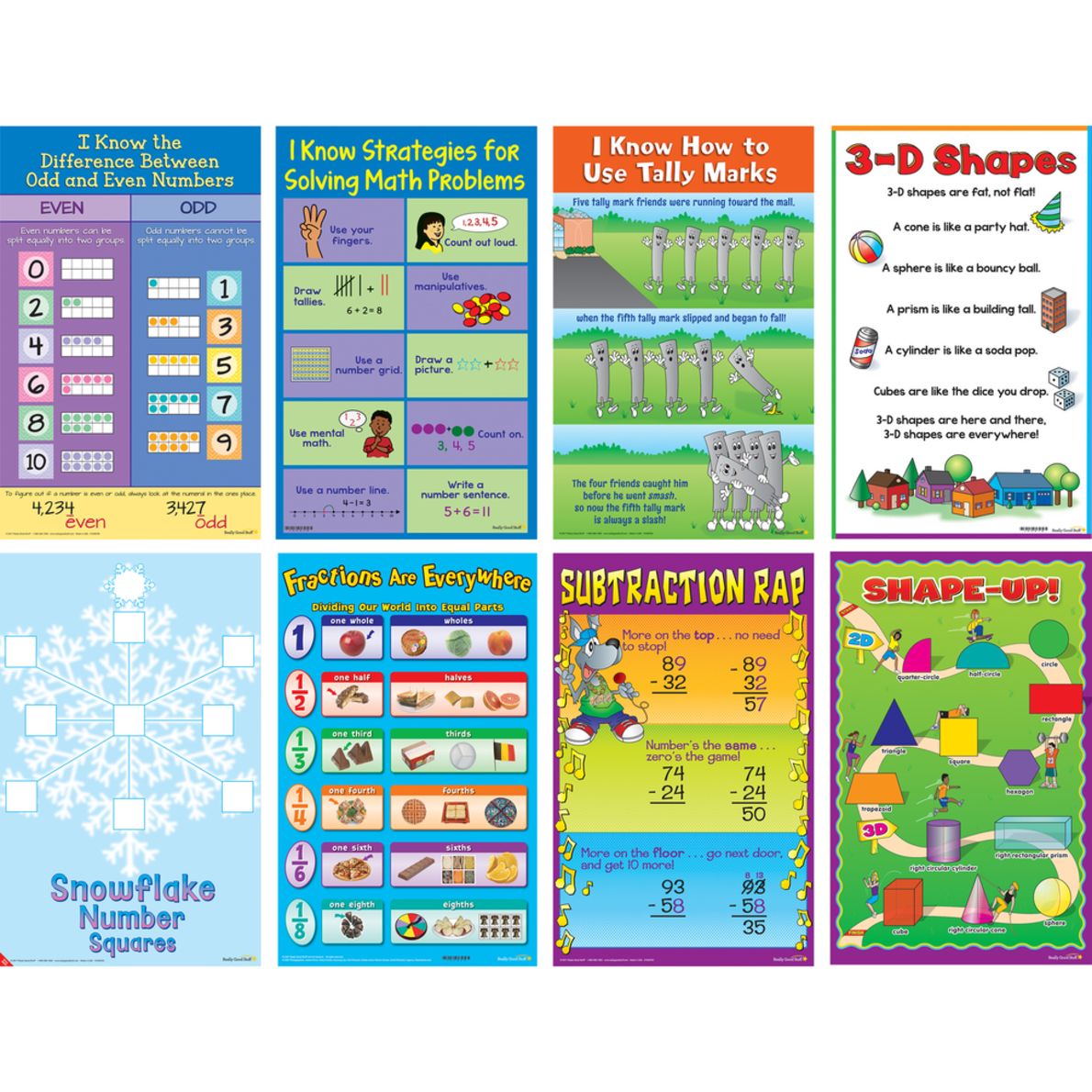 Space-Saver Poster Pack - Primary Math