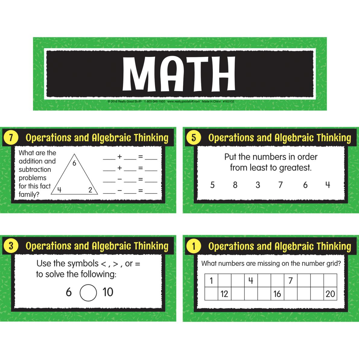 Math Center Work Office Cards - Grade 1 - 30 cards