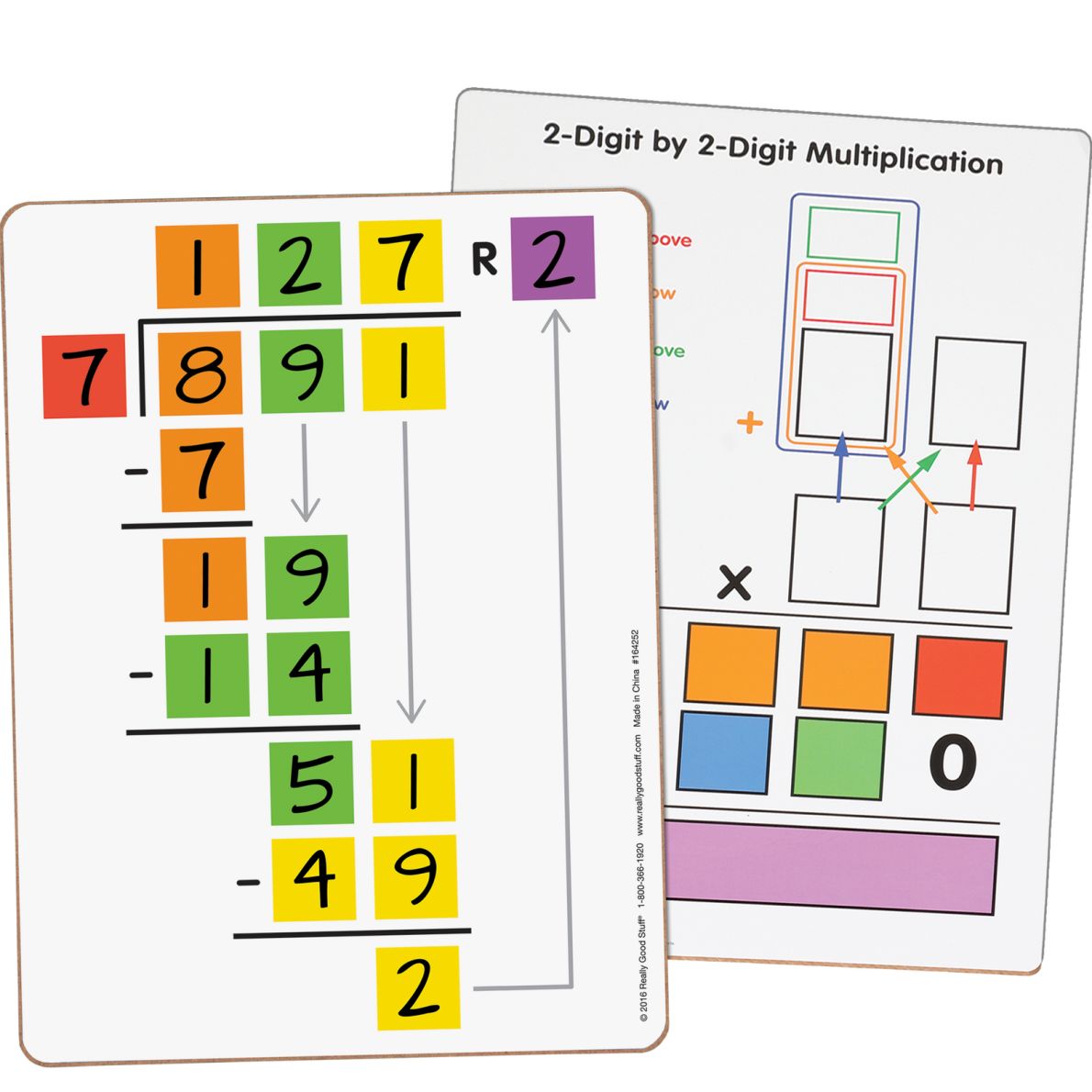 Beginning 2-Digit Multiplication And Long Division Dry Erase Boards Kit ...