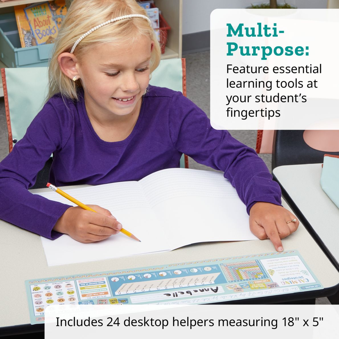 Zaner-Bloser Print Cursive Self-Adhesive Vinyl Desktop Helpers™ - Set of 24