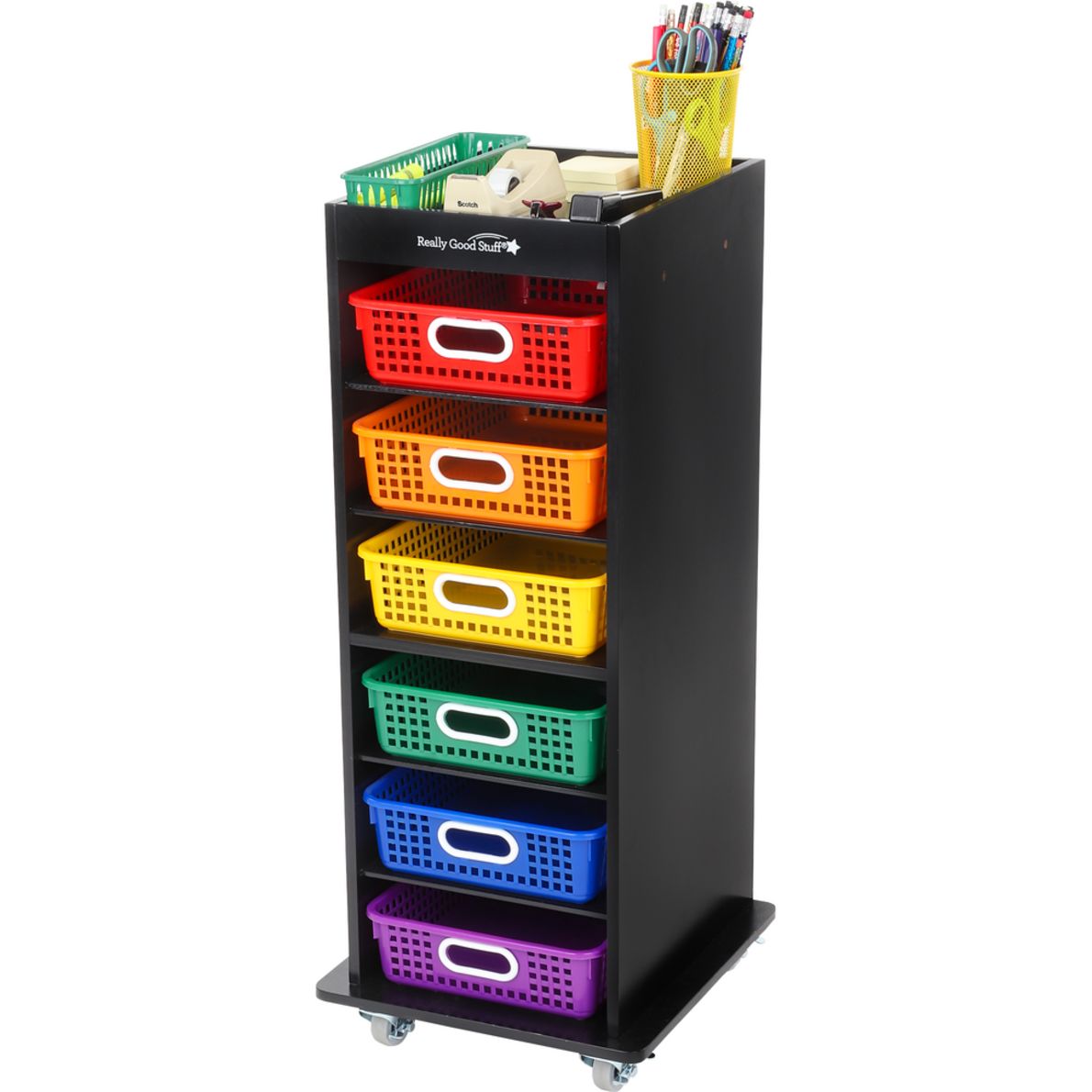 Really Good Stuff® Multi-Use Rolling Organizer With 6 Shelves