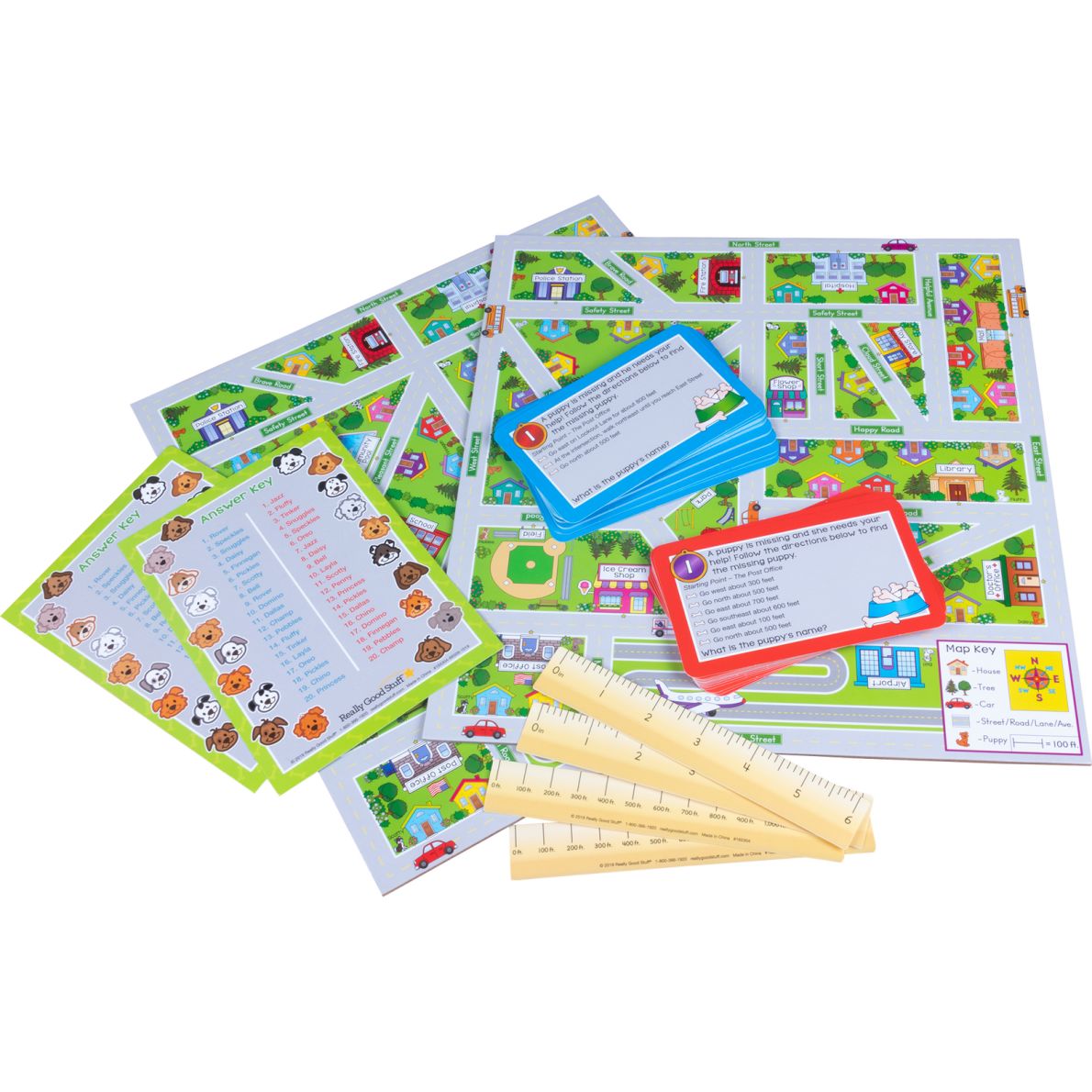Map Skills – Missing Puppy Game - 1 board game