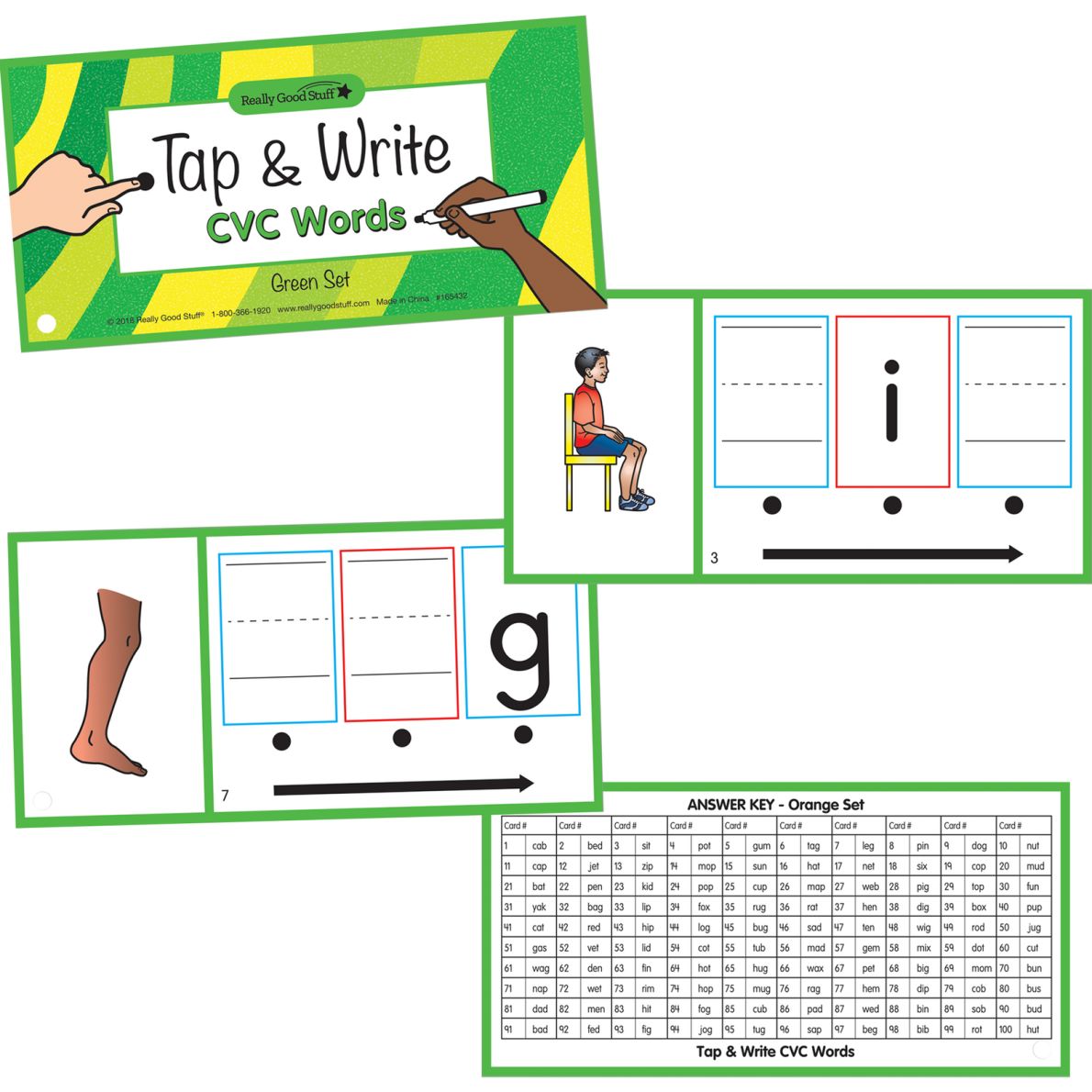 Really Good Stuff® Tap And Write CVC Words - 120 cards