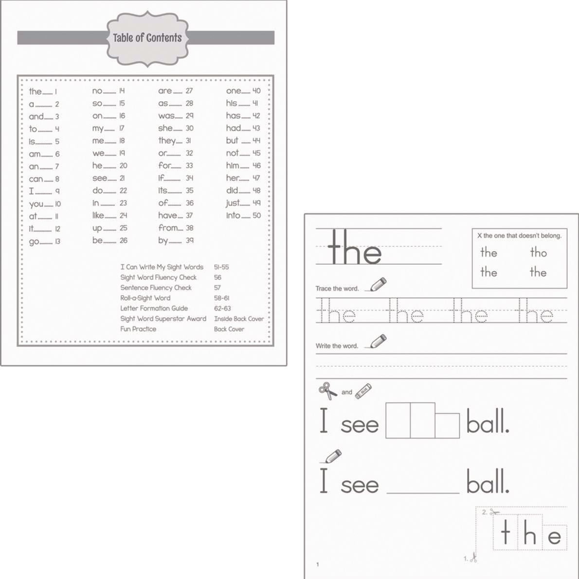 My Sight Word Journals - Words 1-50 - 12 journals