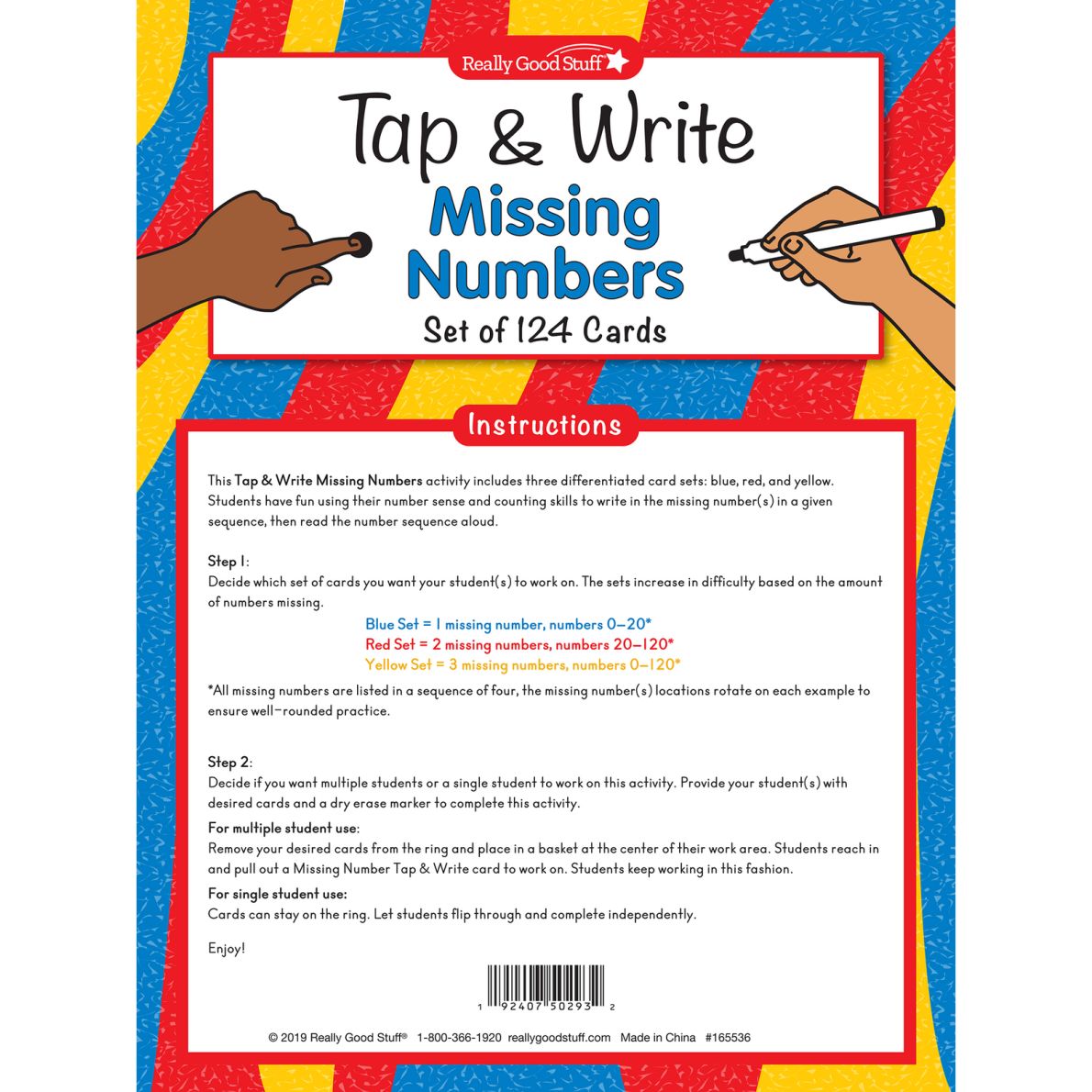 Tap and Write Missing Numbers - 123 cards