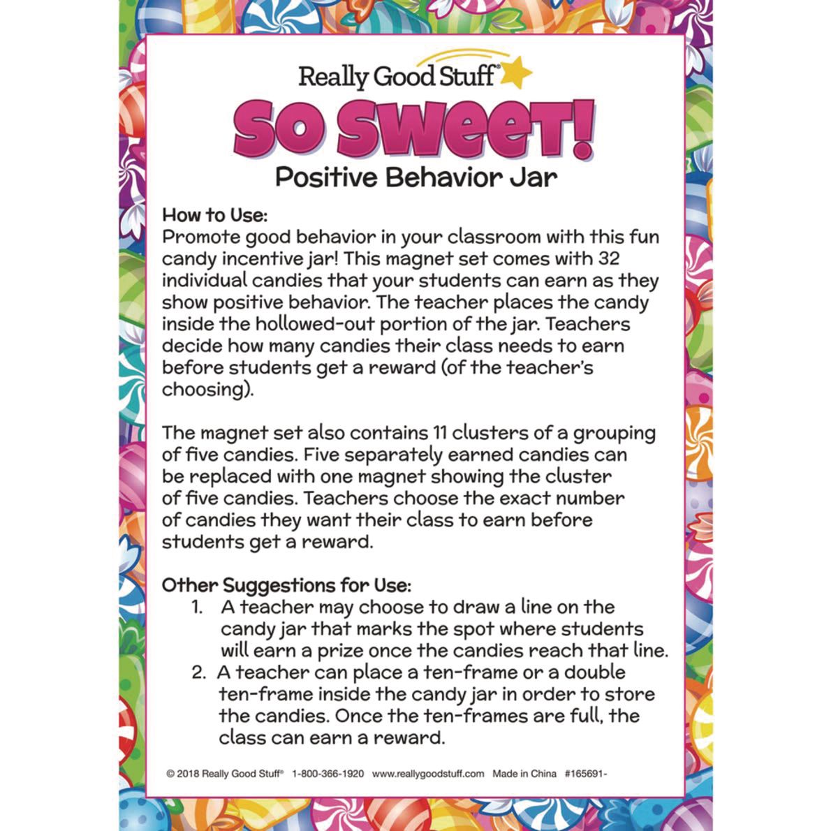 So Sweet! Positive Behavior Jar - 44 magnets