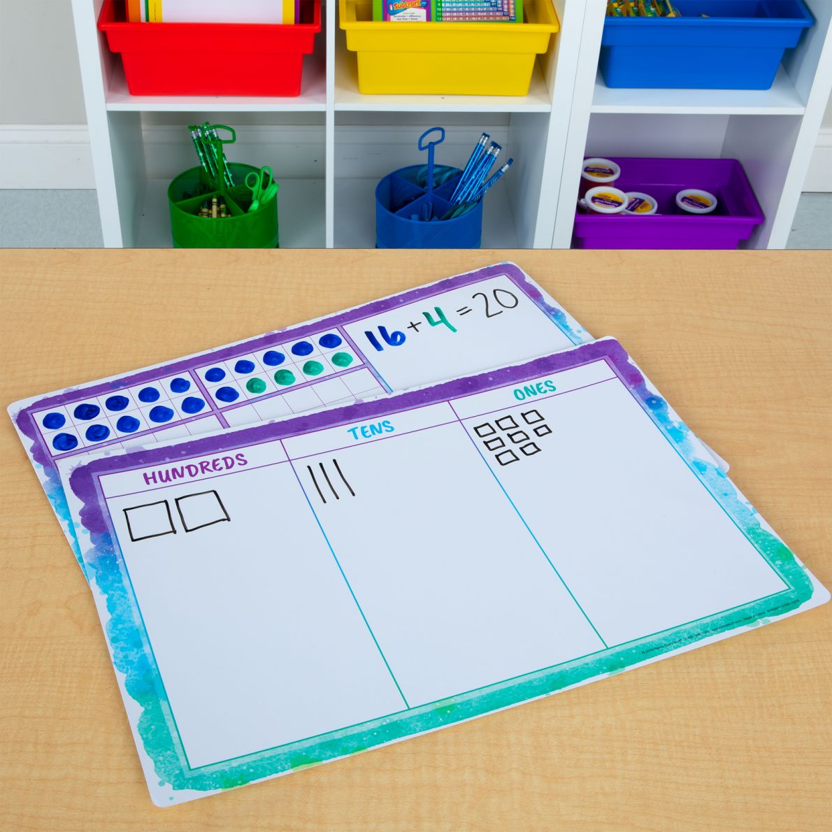 Really Good Stuff® Ten-Frames And Place Value Dry-Erase Practice Mats ...
