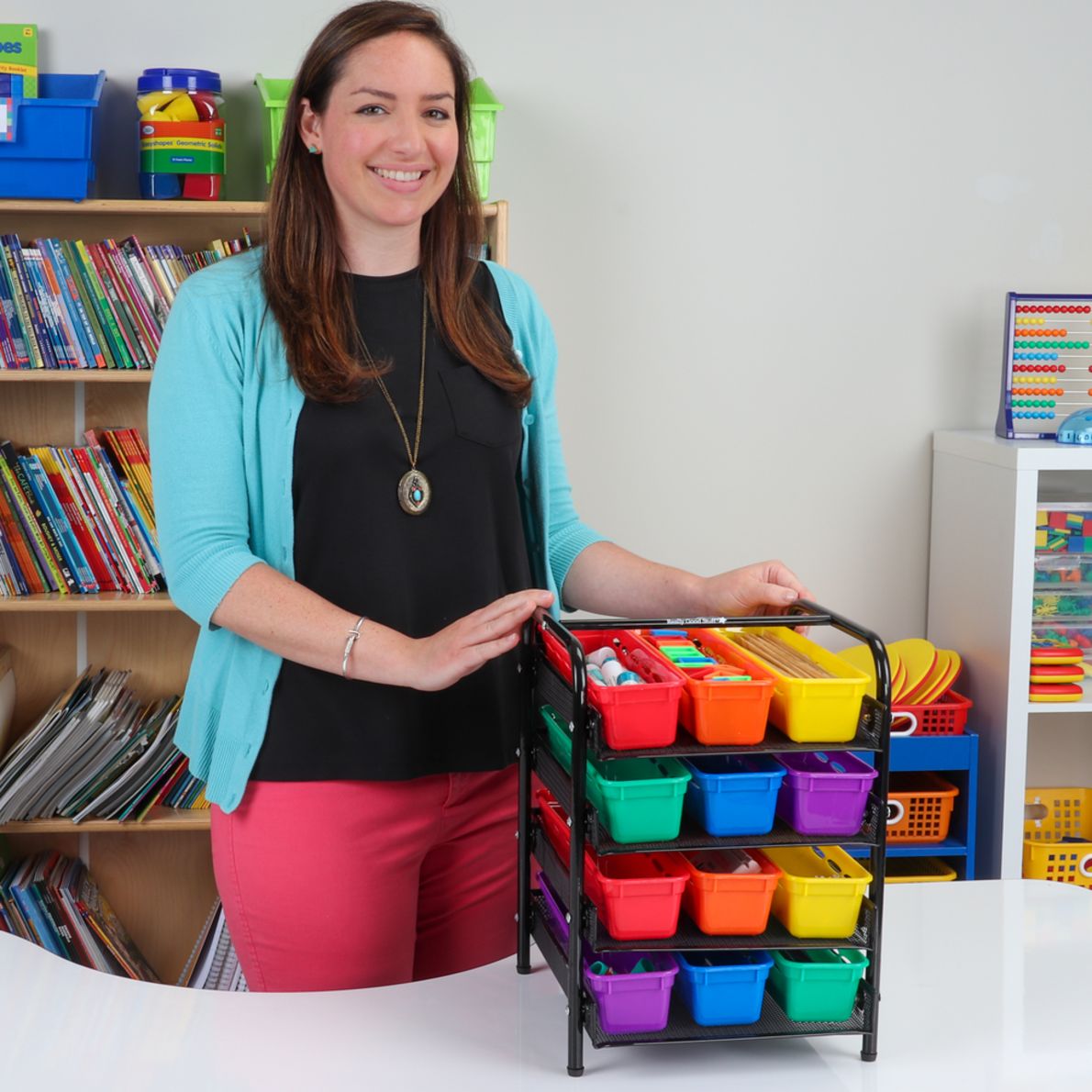 Desktop Supplies Station With Ruler Baskets - 1 tiered organizer, 12 ...