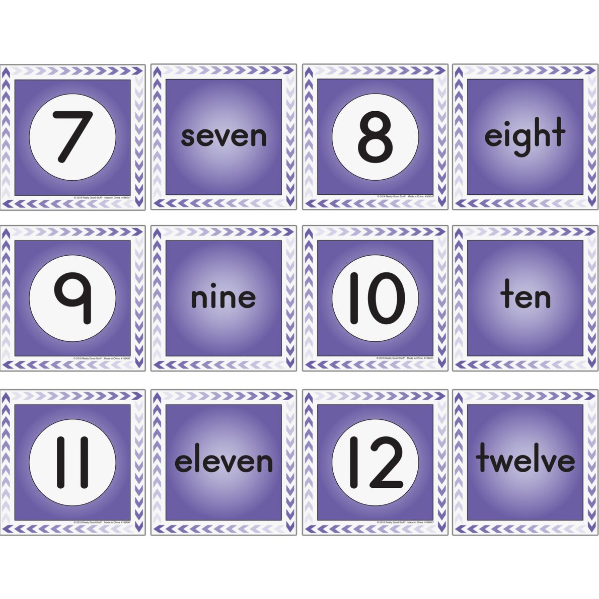 Numbers 0-12 Cards - 26 cards