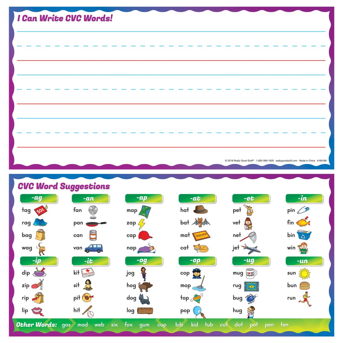 Really Good Stuff® CVC Stacking Tiles Game - 1 game