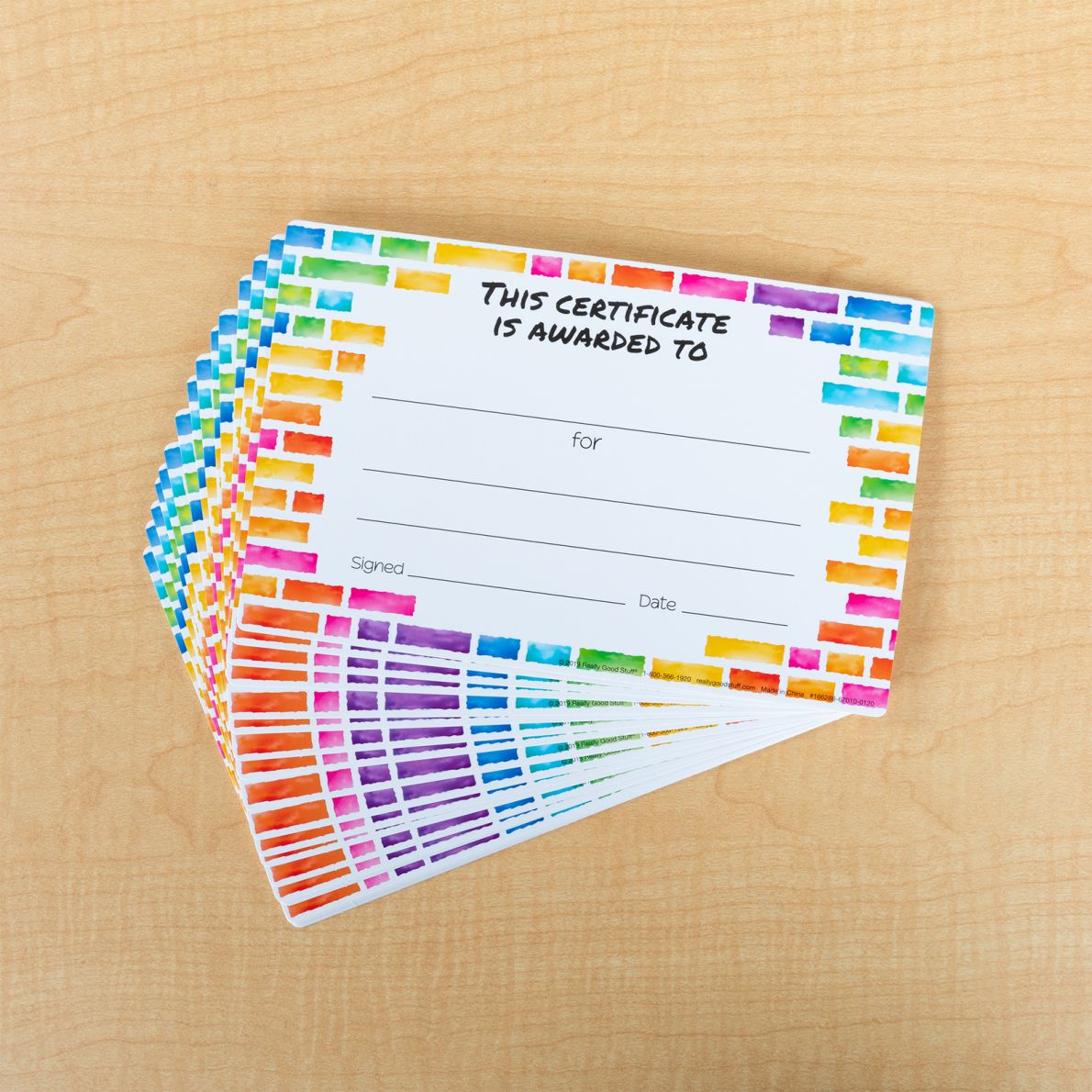 Rainbow Building Blocks Certificates 24 Pack