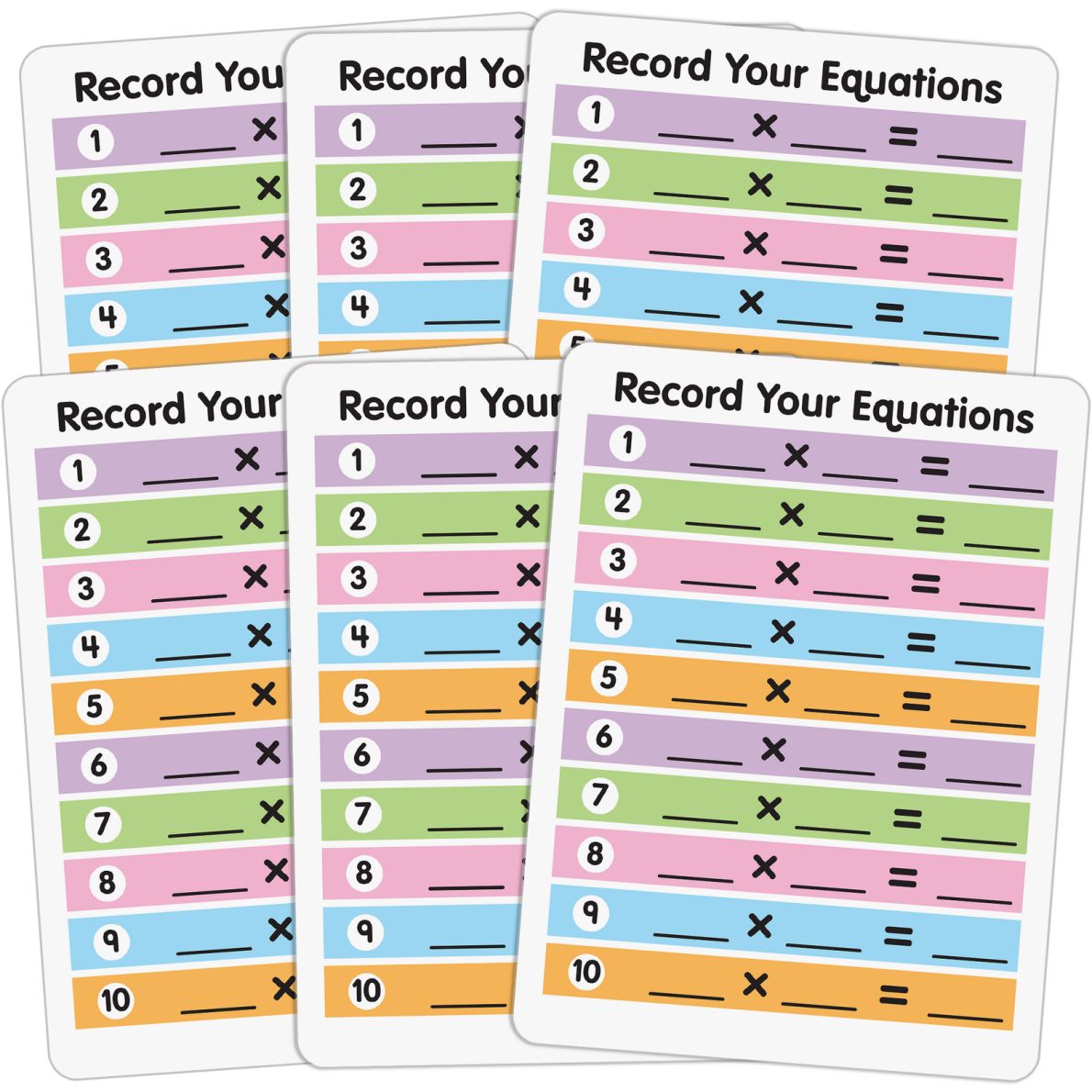 Math Facts Dry Erase Boards Multiplication And Division Set Of 6