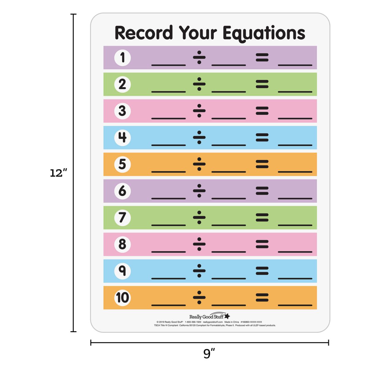 Math Facts Dry Erase Boards Multiplication And Division Set Of 6