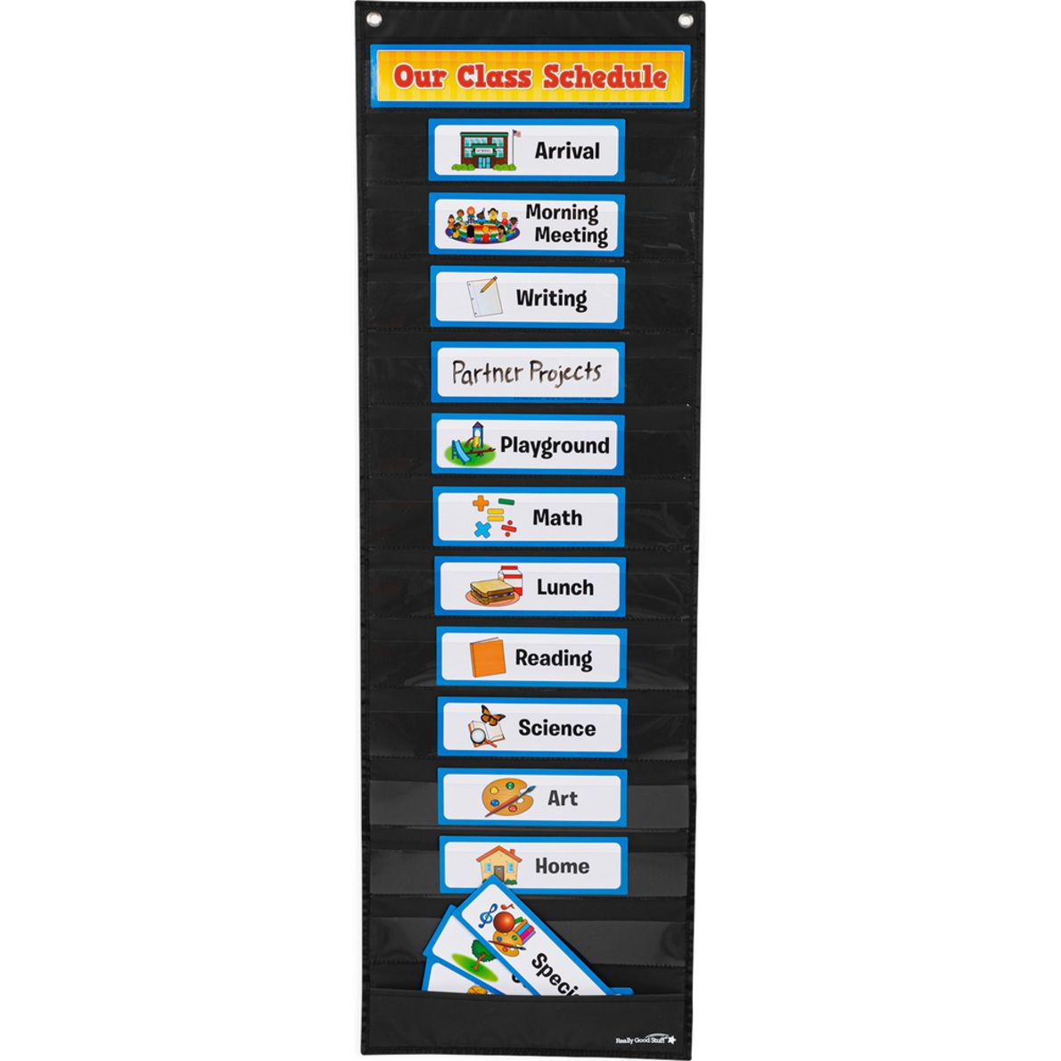 Whole-Class Visual Schedule Pocket Chart and Cards - 1 pocket chart, 27 ...