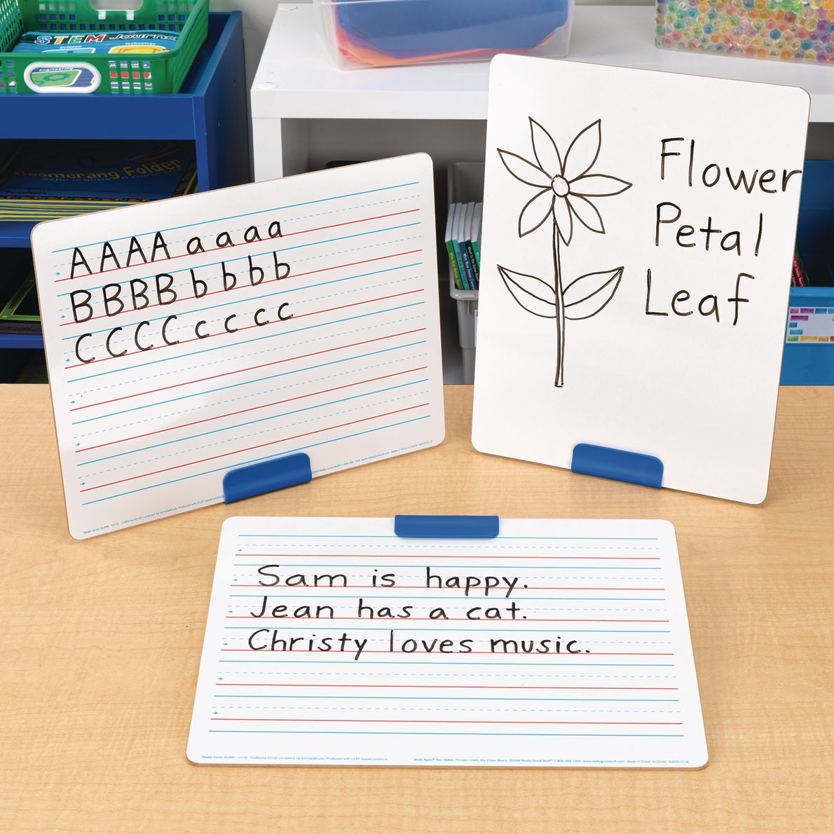 Really Good Stuff® Slant And Stand Whiteboard Kit - 6 stands, 6 boards