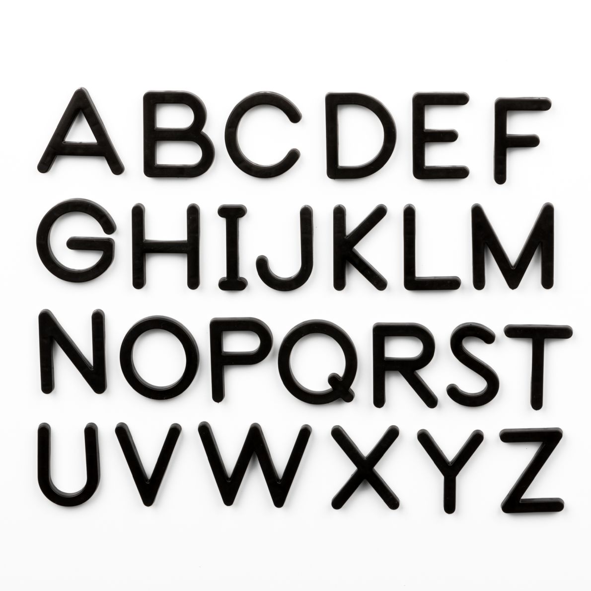 Black Plastic Magnetic Letters Set Uppercase