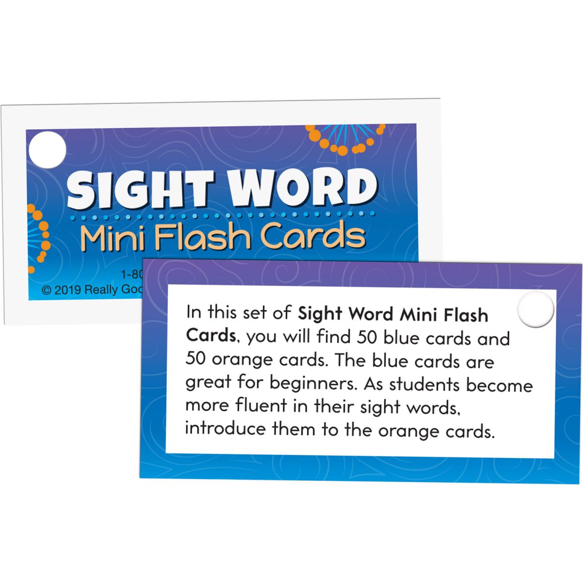 Sight Word Mini Flash Cards - 6 sets of 50 cards