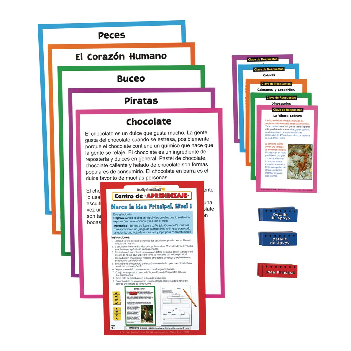 Spanish Main Idea and Supporting Details Sort and Write Level 1 ...