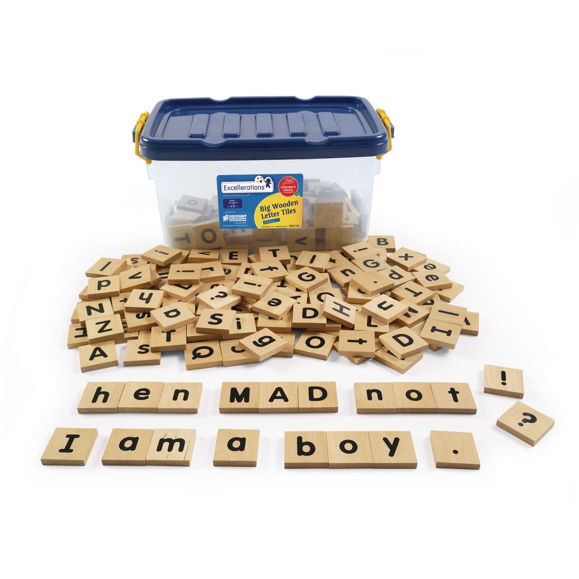 Excellerations® Big Wooden Letter Tiles - Tub of 250