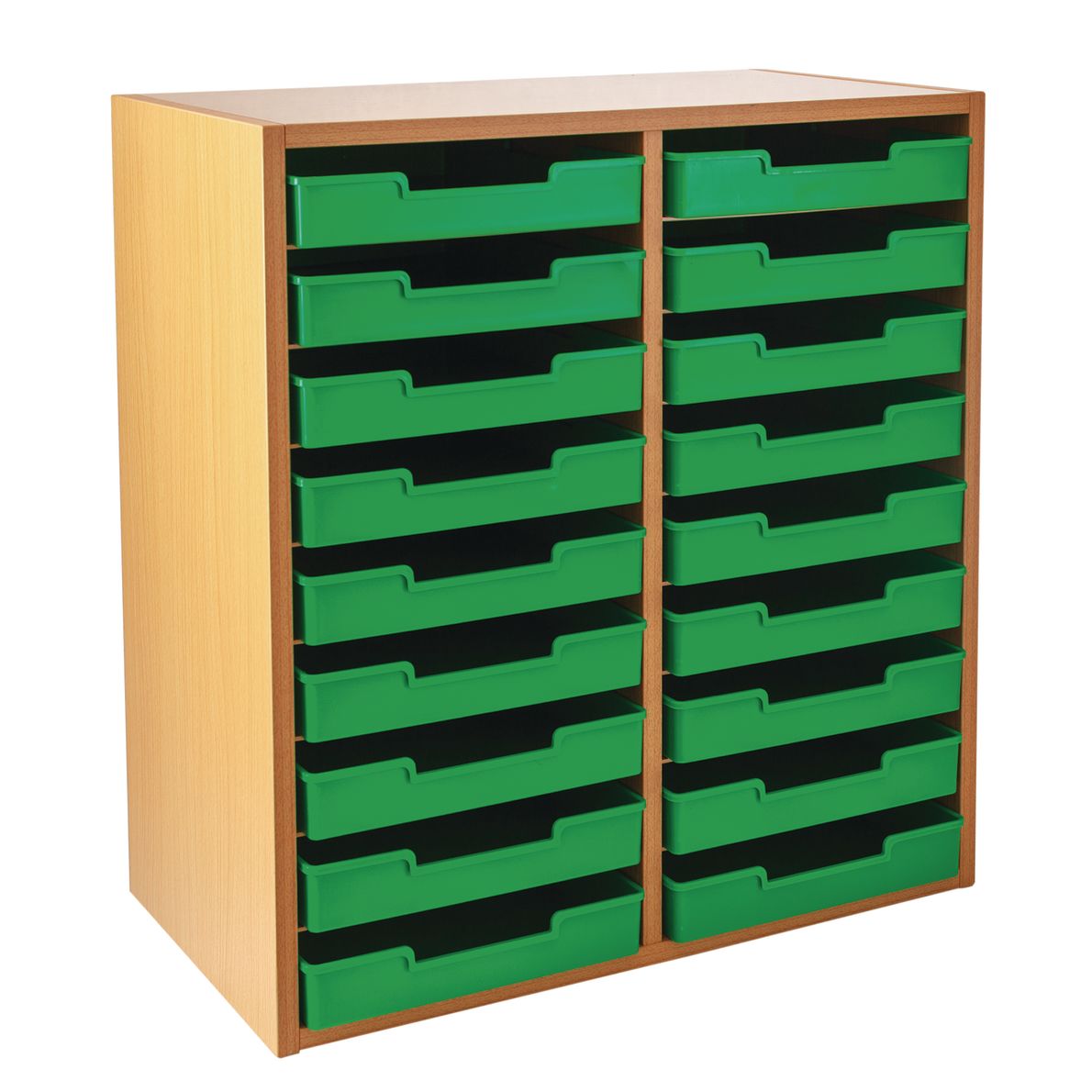 Oak 18-Slot Mail Center With Trays - Single Colors