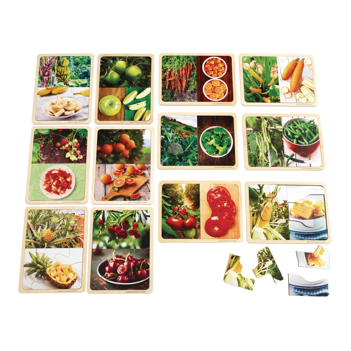 Excellerations® Fruit and Vegetable Photo Puzzles Set of 12