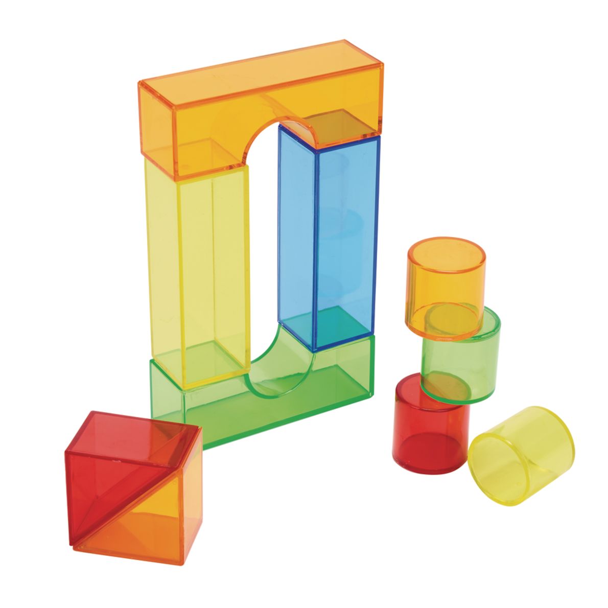 Excellerations® STEM Translucent Light Blocks - Set of 100 in a Bin