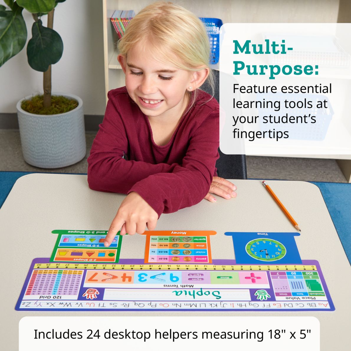 Really Good Stuff® Deluxe Math Sliders Desktop Helpers™- Set of 24